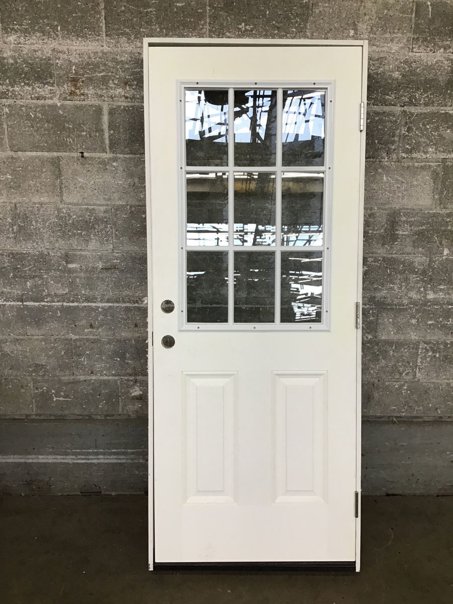 32″ Fiberglass Exterior Half Lite Door | Second Use Building Materials ...