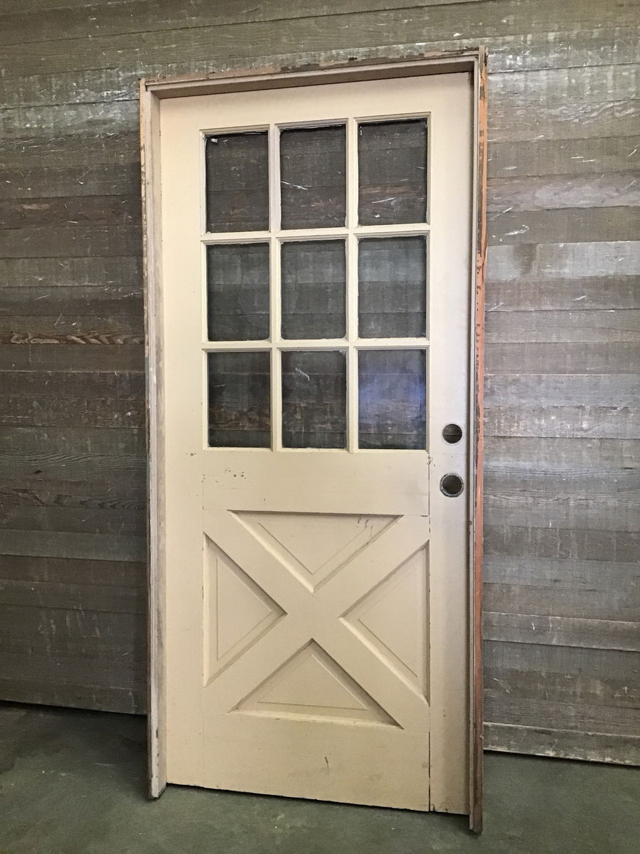 36″ Crossbuck Door w/ Half Lite | Second Use Building Materials and Salvage