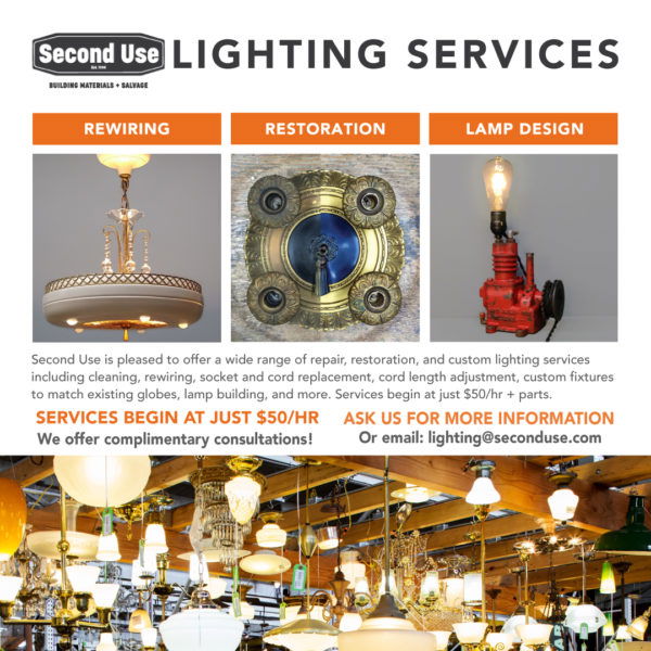 Save 10% on All Lighting This Week! | Second Use Building Materials and Salvage | Retail Stores ...